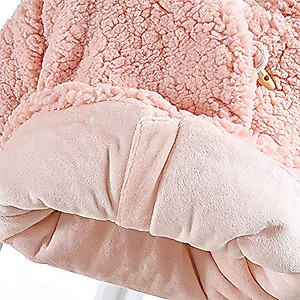 Aivtalk Baby Toodler Fuzzy Jacket Cute Hoodie Cotton Coat Winter Warm Outerwear (2-3 Years, Light Pink)