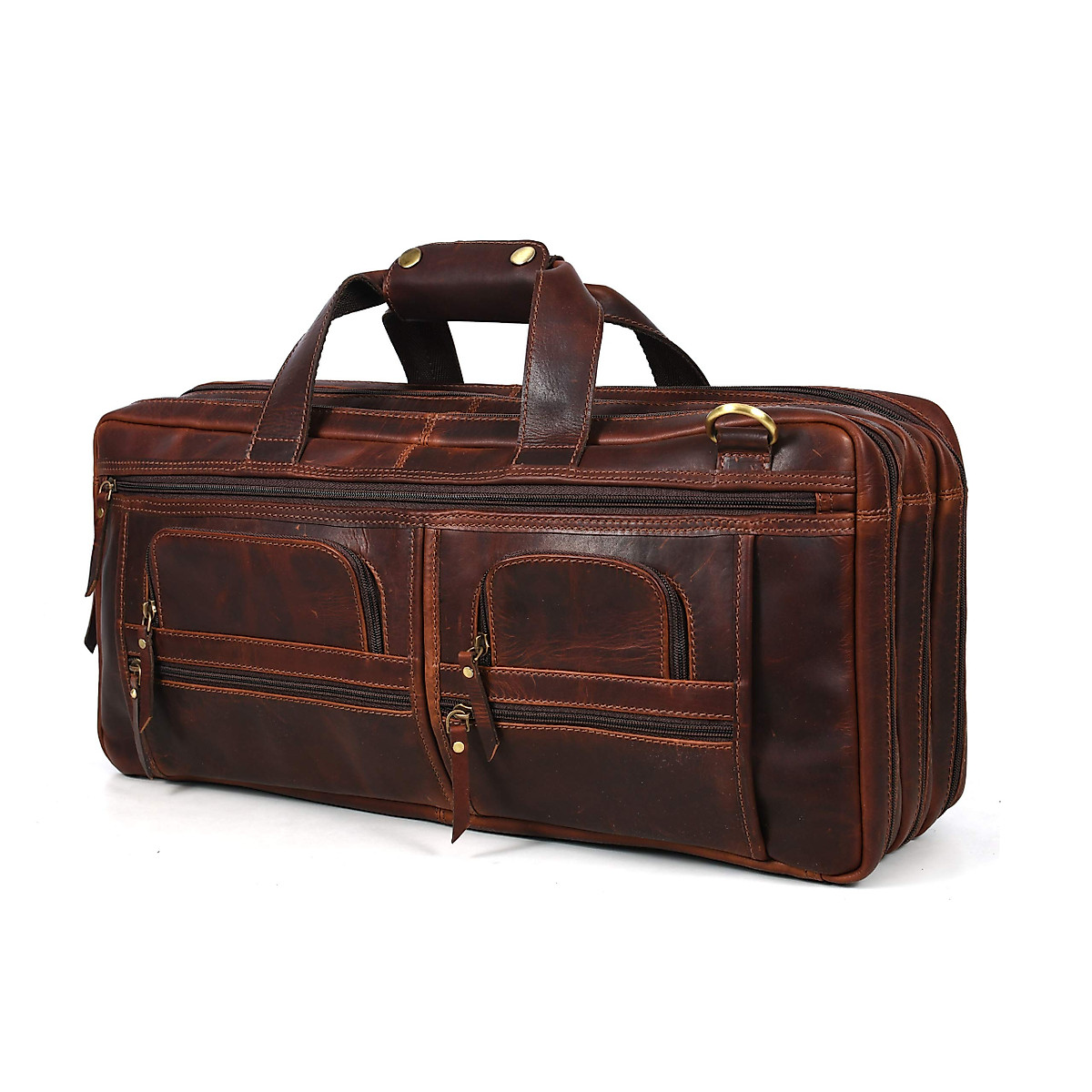 Tolredo Genuine Leather Large Chef Bag Multiple Zipper Compartment For Knifes Cutlery Durable & Spacious Portable Bag with Detachable Shoulder Strap