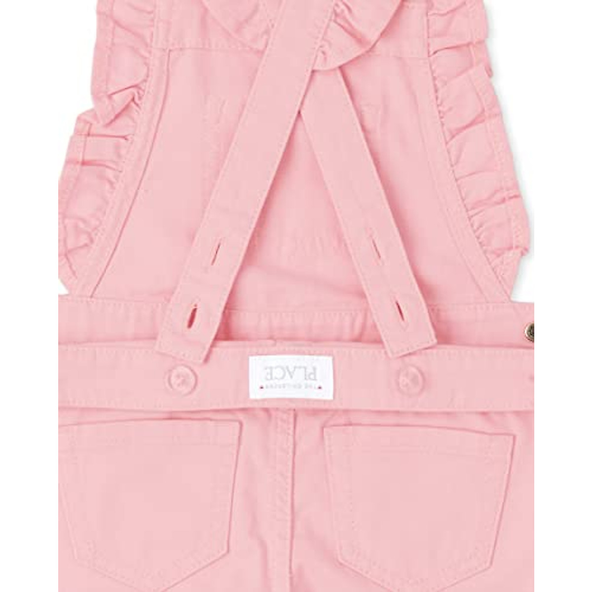The Children's Place Baby Toddler Girls Ruffle Overalls 2-Piece Set, Simplywht, 5T