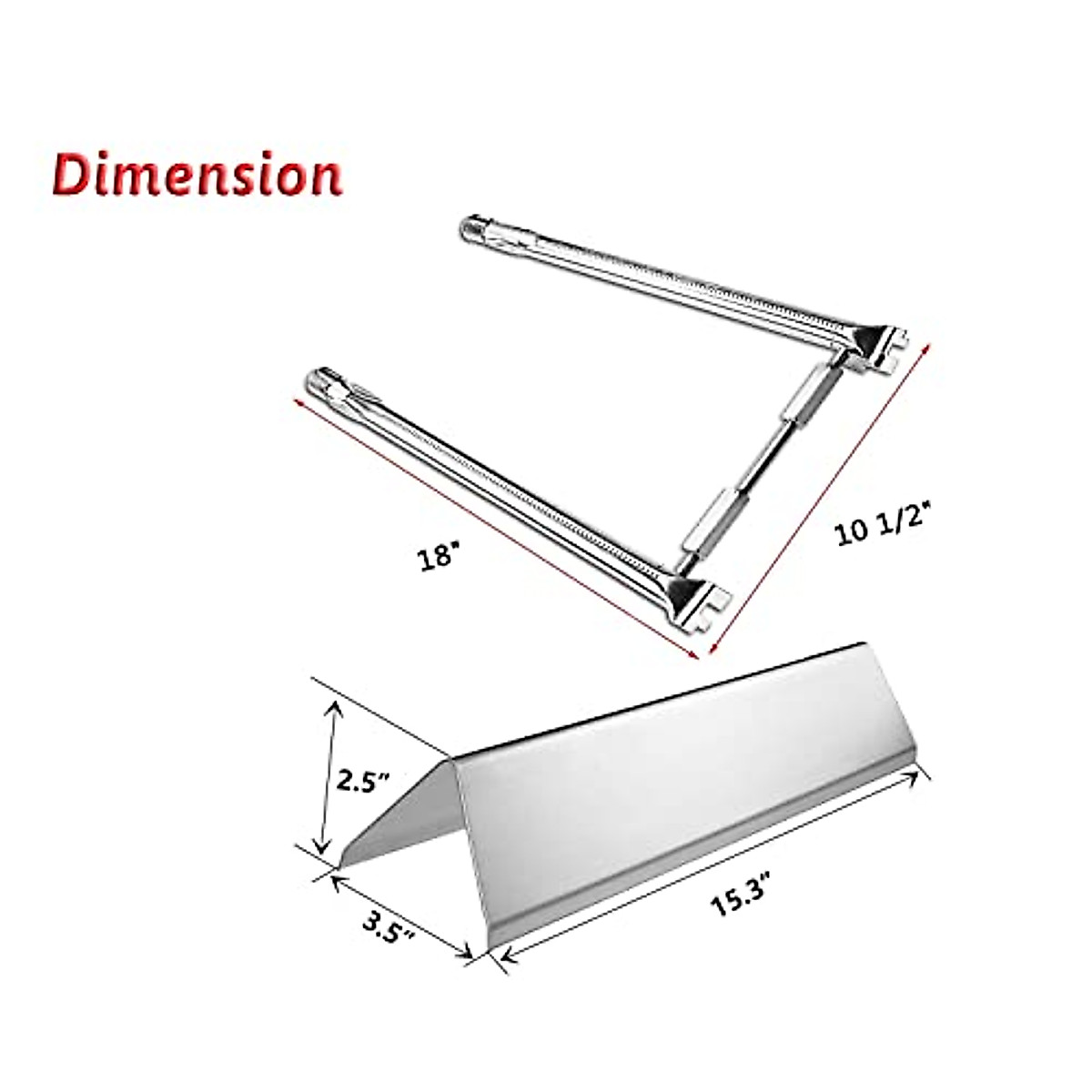 QuliMetal SUS304 Grill Burner and SUS304 Flavorizer Bars for Weber Spirit 200 & Spirit II 200 Series Grills, Spirit E210/ S210/ E220/ S220 with Front Control Knobs(2013-Newer), Replaces for 69785 7635