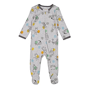 Disney Winnie The Pooh Newborn Baby Boys 2 Pack Zip Up Sleep N' Play Baby Coveralls 0-3 Months