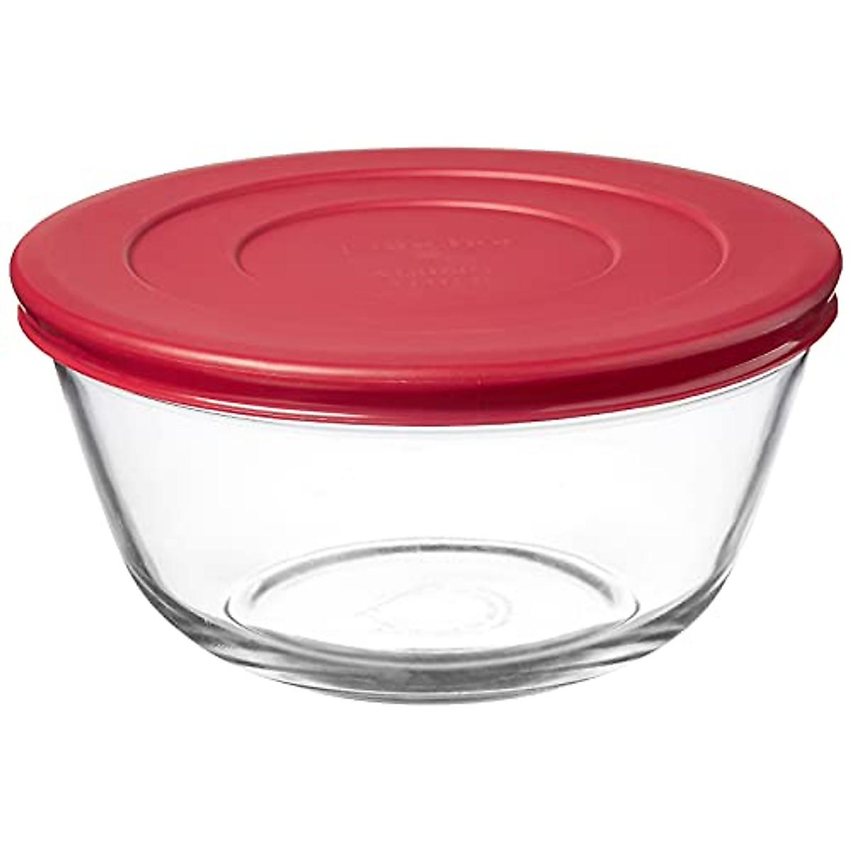 Anchor Hocking 91858 Glass Mixing Bowls with Lids, Cherry, 4 Quart (Set of 2) -