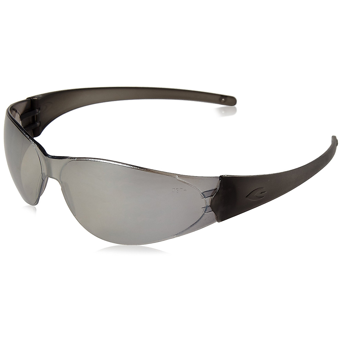 MCR Safety CK117 Checkmate Polycarbonate Silver Mirror Lens Safety Glasses with Non-Slip Bayonet Temple Sleeve