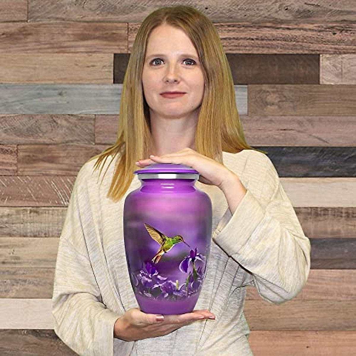 Trupoint Memorials Cremation Urns for Human Ashes - Decorative Urns, Urns for Human Ashes Female & Male, Urns for Ashes Adult Female, Funeral Urns - Purple, Large