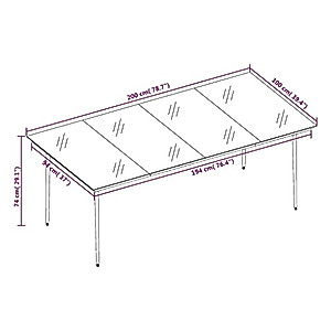WHOPBXGAD 9 Piece Patio Dining Set Lawn Furniture,Patio Furniture Sets,Patio furnitureSui for patios, Gardens, lawns, Balconies, Poolside,Brown