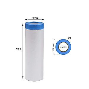 VECOPE 3-Piece Set,Pre- Masking Film Protection Covering Cloth Tape | for Automotive Covering Painting Paint Masking (5-Feet X 65-Feet)