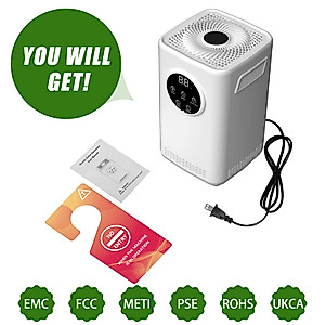 Tesiplz Ozone Anion Generator,15,000mg/h Digital Touch Controlled 3 Modes Odor Removal Machine O3 Ionizer Air Purifier Deodorizer for Home Car