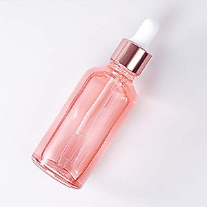6 Pcs,3.4 Oz Pink Glass Dropper Bottle for Essential Oils,Empty Glass Massage Oil Bottle Holder With Glass Reagent Pipette,Aromatherapy Perfume Travel Vial Container-FREE Pipette,Funnel included