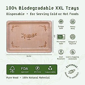 Greeneat Disposable Eco-Friendly Compostable Plates Set For Birthdays Events Party, Sturdy & Heavy Duty (XXL)