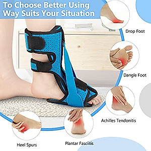 WOSHSHEN Plantar Fasciitis Night Splint, Adjustable Plantar Fasciitis Relief Night Splint for Women & Men, Relief Brace for Plantar Fasciitis Relief, Achilles Tendonitis and Foot Drop (Black, Large)