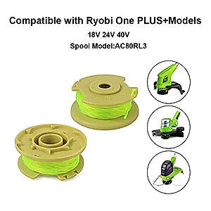 6 Pack String Trimmer Replace Auto Feed Twist Spool Line For AC80RL3 18V 24V 40V Weed-Eater Cordless Trimmer Trimmer Spool Line Auto Cut Holder Keeper Replacement String Trimmer Weed-eater Cordless