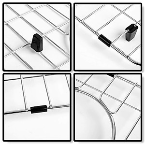 MONSINTA Kitchen Sink Grid and Sink Protectors, Stainless Steel Sink Grids for Bottom of Kitchen Sink, 12 5/8'' x 14 5/16'' with Center Drain for Double Sink Bowl