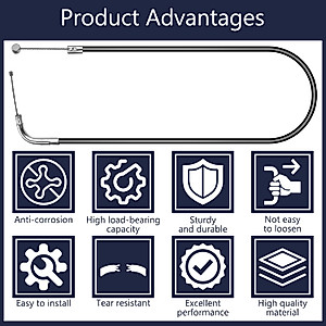 HASMX 576563401 Left Hand Throttle Cable for Husqvarna 560BFS, 570BFS & 580BFS Backpack Leaf Blowers for RedMax EBZ7500 & EBZ8500 Backpack Leaf Blowers - Length 26'' Left Hand ONLY