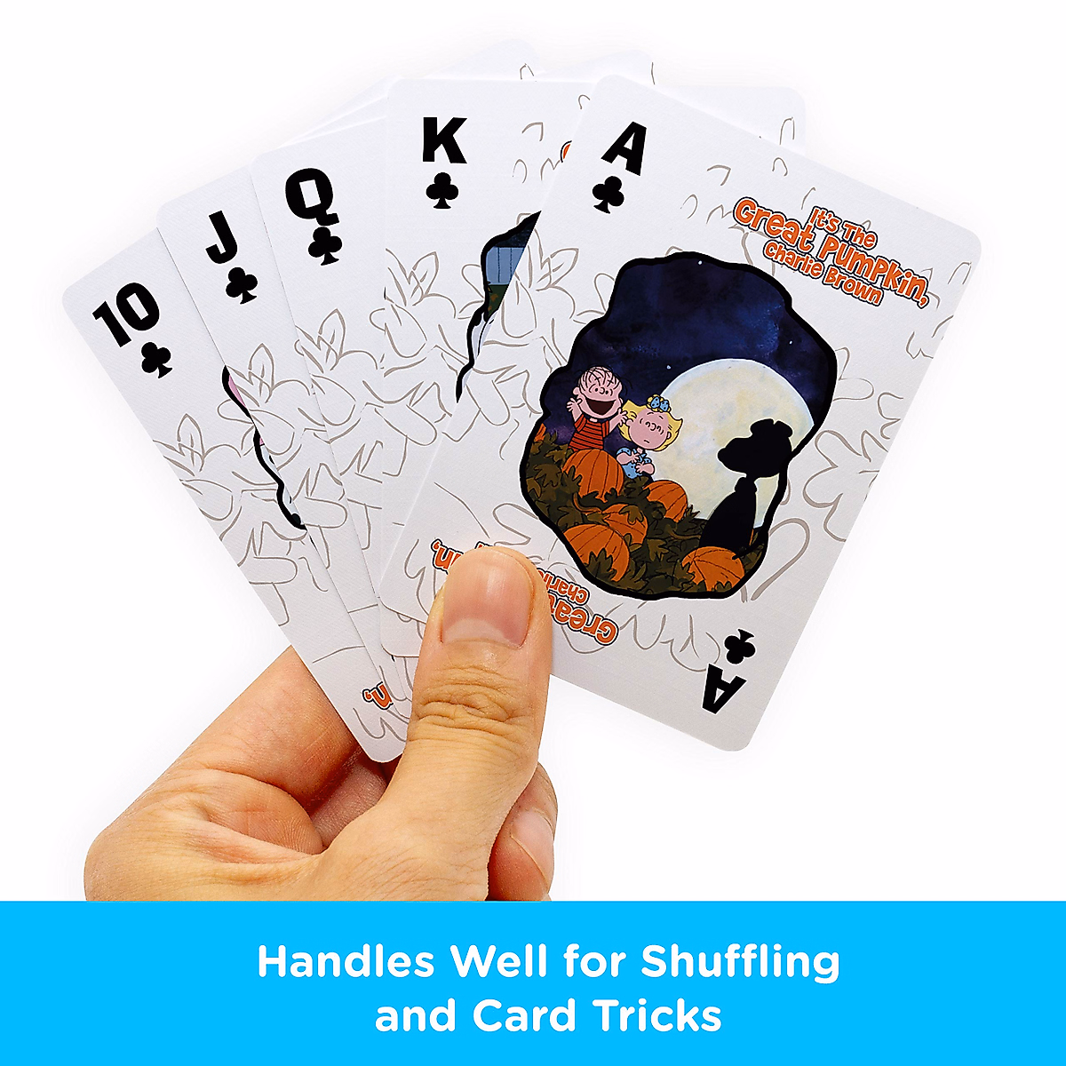 AQUARIUS Peanuts Great Pumpkin Playing Cards - Peanuts Themed Deck of Cards for Your Favorite Card Games - Officially Licensed Peanuts Merchandise & Collectibles