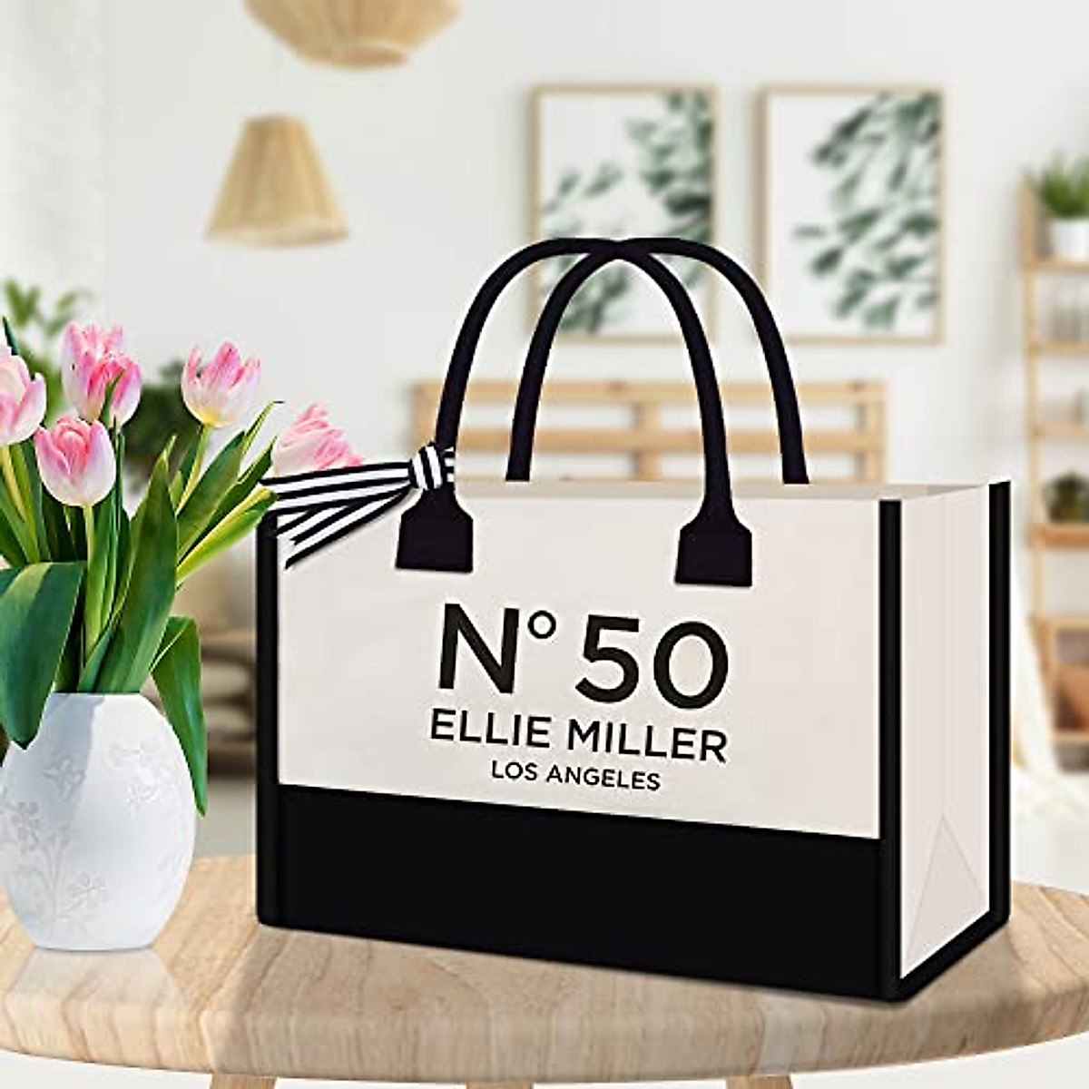 MERRYWORK Custom Canvas Tote Bag for Women, Personalized Present Bag, Suitable for Wedding, Birthday, Beach, Holiday, is a Great Gift for Women, Mom, Teachers, Friends, Bridesmaids