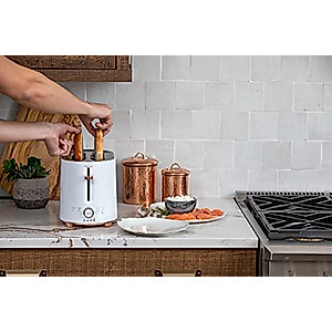 Café Express Finish 2-Slice Toaster | Extra-Wide Slots, Extra Lift for Waffles, Pastries, Texas Toast & More | 4 Pre-Set Functions, 8 Shade Options | Countertop Kitchen Essentials | Matte White