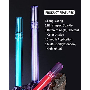 LYSdefeu Glitter Eye Shadow Set - 3Pcs Shimmer Metallic Chameleon Liquid Eyeshadow Kit, Lightweight Water Texture, Quick Drying Long Wearing Eyeshadow,Halloween Glitter Eye Makeup for Women Girl