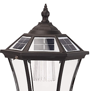 Modenny Outdoor Waterproof Solar Pillar Wall Lamp LED Villas Exterior Column Lights Garden Porch Home Landscape Lighting Streetlights Aluminum Terrace Community Pillar Post Light