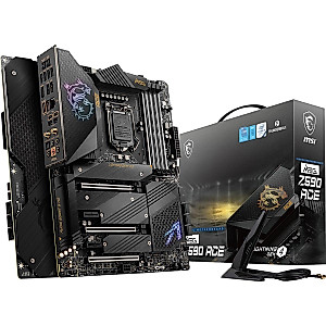 MSI MEG Z590 ACE Gaming Motherboard (ATX, 11th/10th Gen Intel Core, LGA 1200 Socket, SLI/CFX, DDR4, PCIe 4, M.2 Slots, USB 3.2 Gen 2, Wi-Fi 6E, Mystic Light RGB)