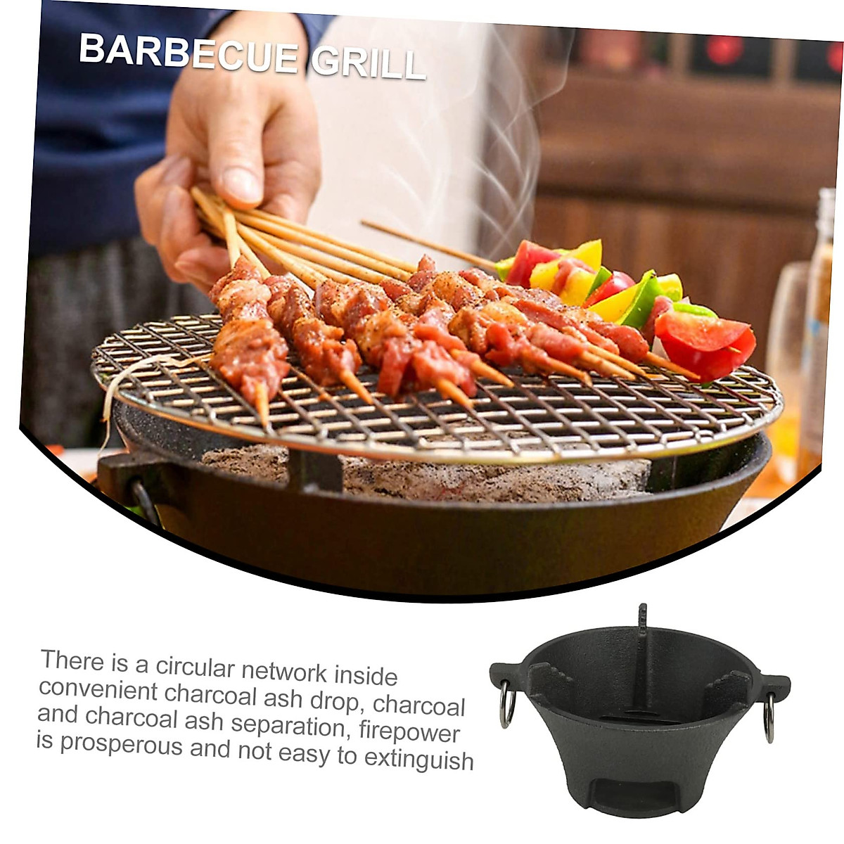 Yardwe 2 Pcs Grill Camping Barbecue Stove Compact Barbecue Tool Japanese Charcoal Korean Bbq Indoor Stove Mini Hibachi Iron Charcoal Fire Stove Round Iron Stove Heavy Combustion Furnace