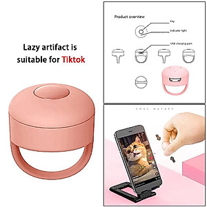 Social Media Swiper Bluetooth Device Lazy Scrolling for Tiktok, Instagram, Snapchat and Facebook (Pink)