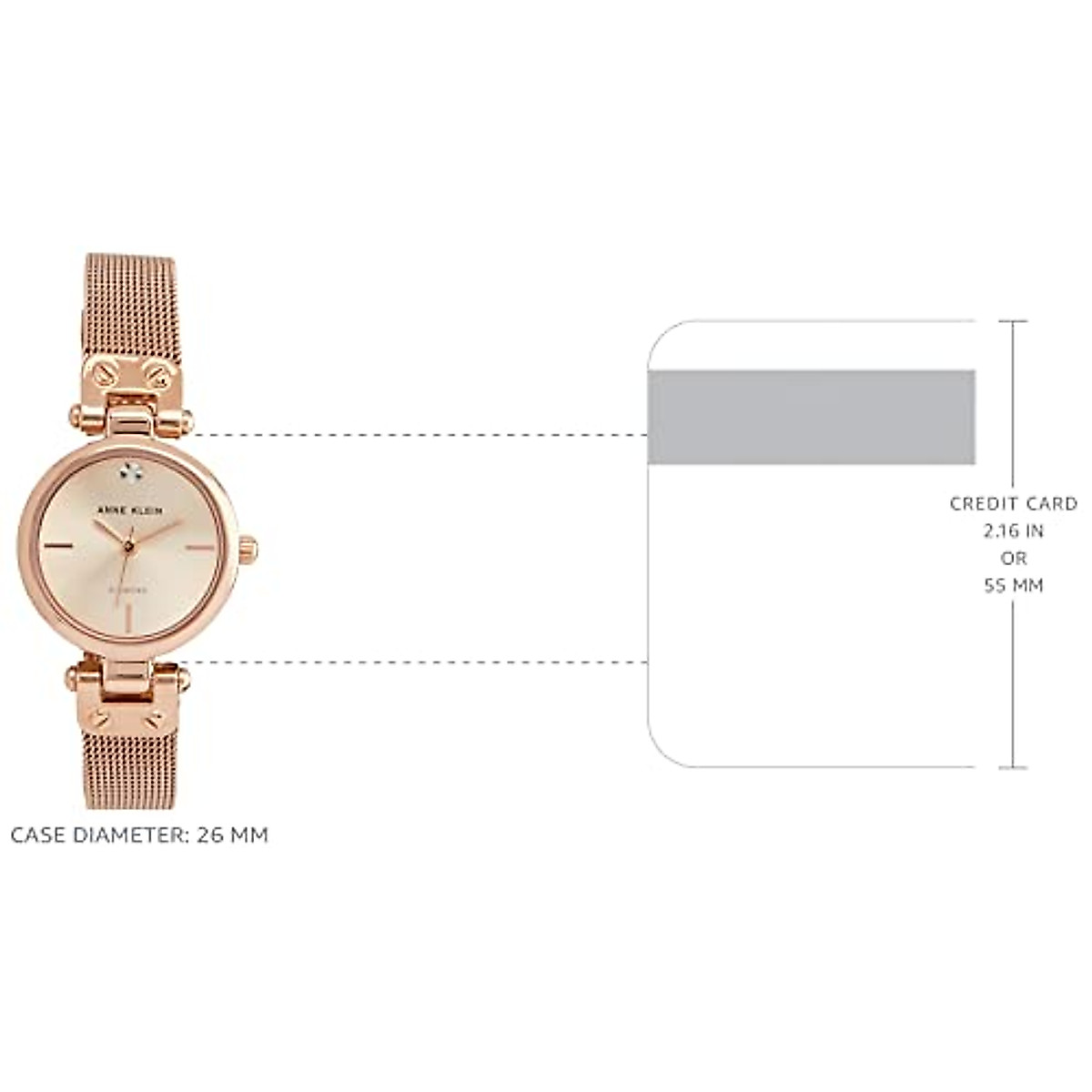 Anne Klein Women's Quartz Metal and Stainless Steel Dress Watch, Color:Rose Gold-Toned