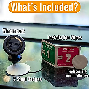 Scooch Magnetic Phone Mount for Car Compatible with Any Smartphone [Wingmount] Strong Magnets, Adjustable Magnetic Phone Holder for Car Dashboard, Works Best Cases (2022 Model)