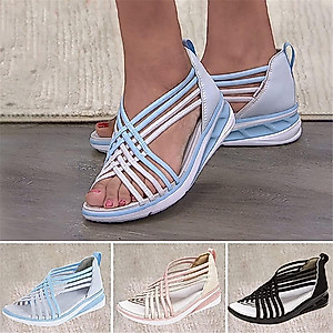 EFLAL Water-Ready Sporty Step-in Sandal, Lightweight Summer Beach Water Shoes, Suitable for beach outdoor Athletic Hiking (Black,38)