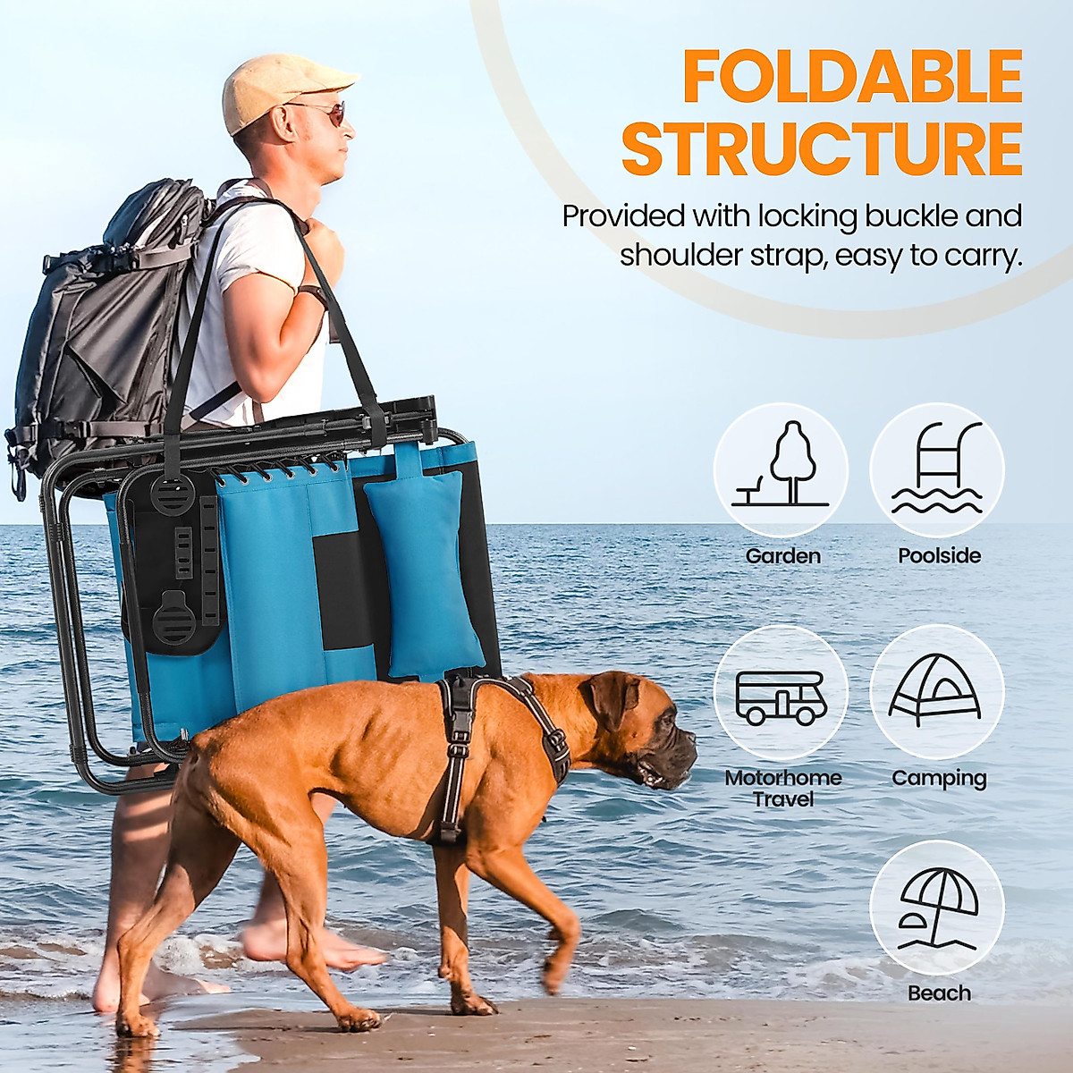 Yaheetech 29in Full Padded Zero Gravity Chair Oversized Outdoor Patio Folding Lounger Adjustable Portable Anti Gravity Recliner w/Carry Strap, Side Cup Tray, Pillow for Beach Yard Lawn Black/Aqua/2