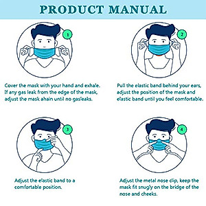 Face Masks, Disposable Face Masks, Breathable Face Mask, 3-Layer Masks 50 Pack Blue