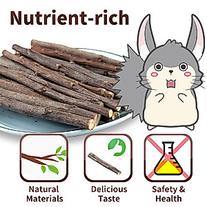 JONS NTY 50-60 PCS Natural Rabbit Chew Toys, Bunny Toys with Timothy Grass Apple Sticks, for Guinea Pig, Hamster, Chinchilla, Rat, Teething Toy for Small Animals