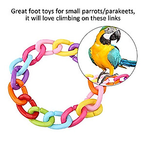 ViaGasaFamido 100Pcs Plastic C-Clips Links, Mix Color Rainbow DIY C-Links Chains for Small Pet Parrot Bird Toy Children's Learning Toy