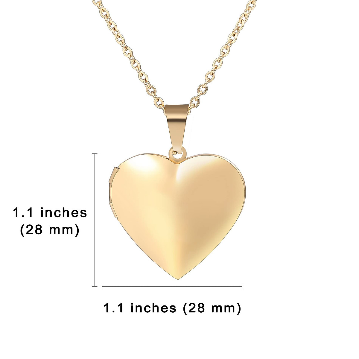 OTXIXTO Personalized Heart Locket Necklace for Women with Picture Custom Inside Engraved Text Silver/Gold/Rosegold Photo Locket Stainless Steel Memorial Gifts for Mom Daughter Grandmother (I Love…)