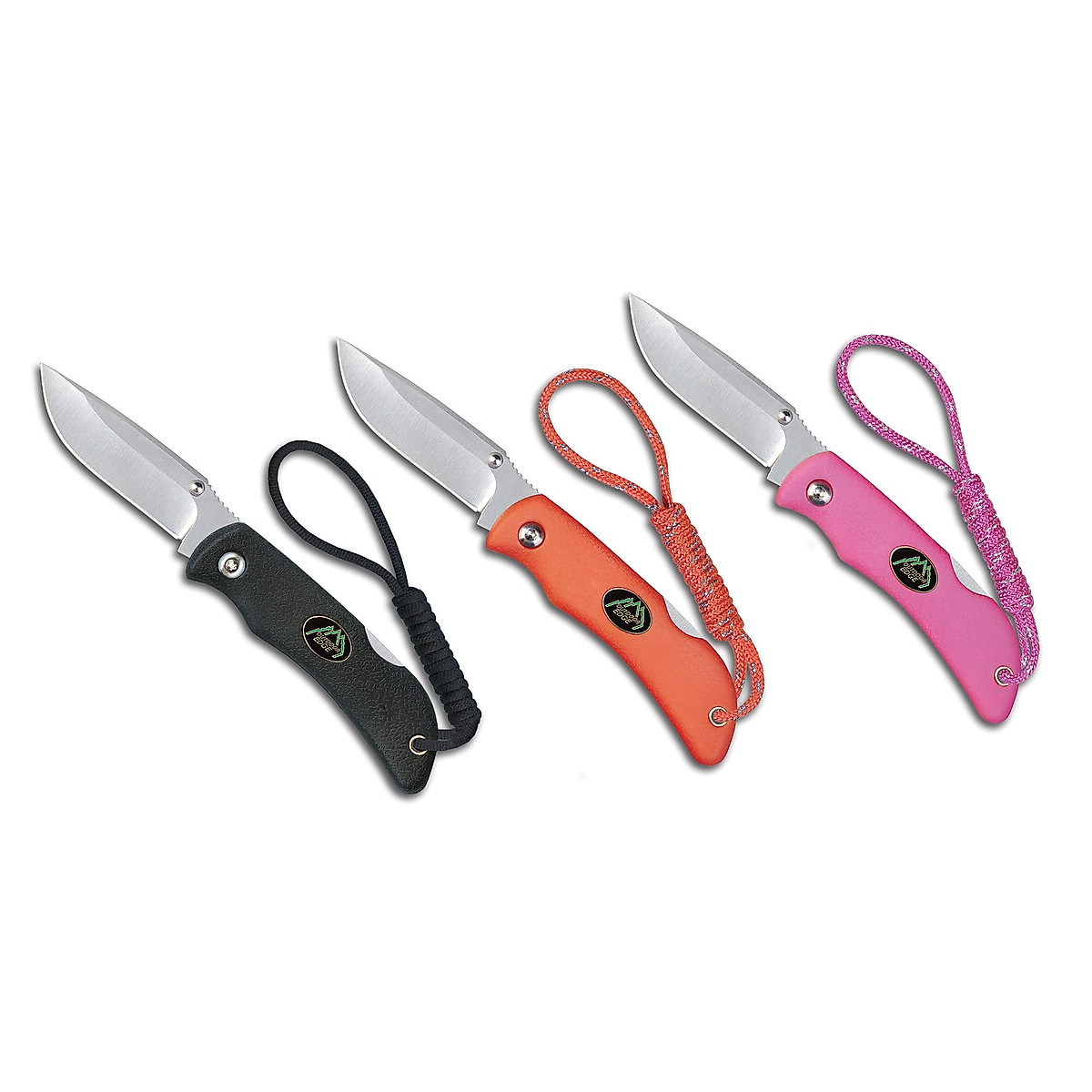 OUTDOOR EDGE MiniGrip - Mini Folding EDC Pocket Knife with 2.2" Stainless Steel Blade, Rubberized Nonslip TPR Handle and Lanyard Attachment (Orange)