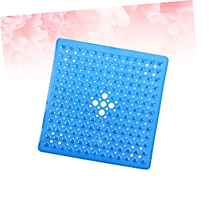 Cabilock Drain Holes Shower Pad Square Bathtub Mat Anti Slip Tub Mat Bathroom Non Slip Shower Mats Outdoor Carpet Suction Cups Traction Shower Mat Shower Bath Mat Foot Pad Floor Suction Pad