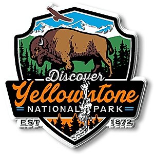 Yellowstone National Park Magnet by Classic Magnets, 3.1" x 3.1", Collectible Souvenirs Made in The USA