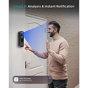 ZUMIMALL 2K FHD Doorbell Camera Wireless, WiFi Video Doorbell Camera with Chime, IP66 Waterproof, Motion Detection, Night Vision, 2-Way Audio, Local & Cloud Storage, 2.4G WiFi, 30s Voice Message