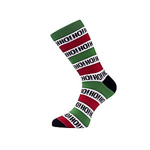 Urban-Peacock Men's Holiday Novelty Fun Dress Socks (Multiple Patterns to Select From) (Ho! Ho! Ho! - Striped, 1)