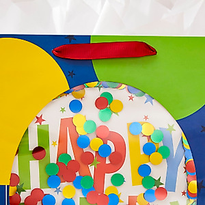 SUNCOLOR 16" Extra Large Gift Bag for Birthday Party Bag With Tissue Paper(Blue)