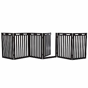 Arf Pets Freestanding Dog Gate, 2 Panel Extension, 360° configurable Wooden Fence, 40" Wide, 31.5" Tall, Foldable, for The House - Indoor Use