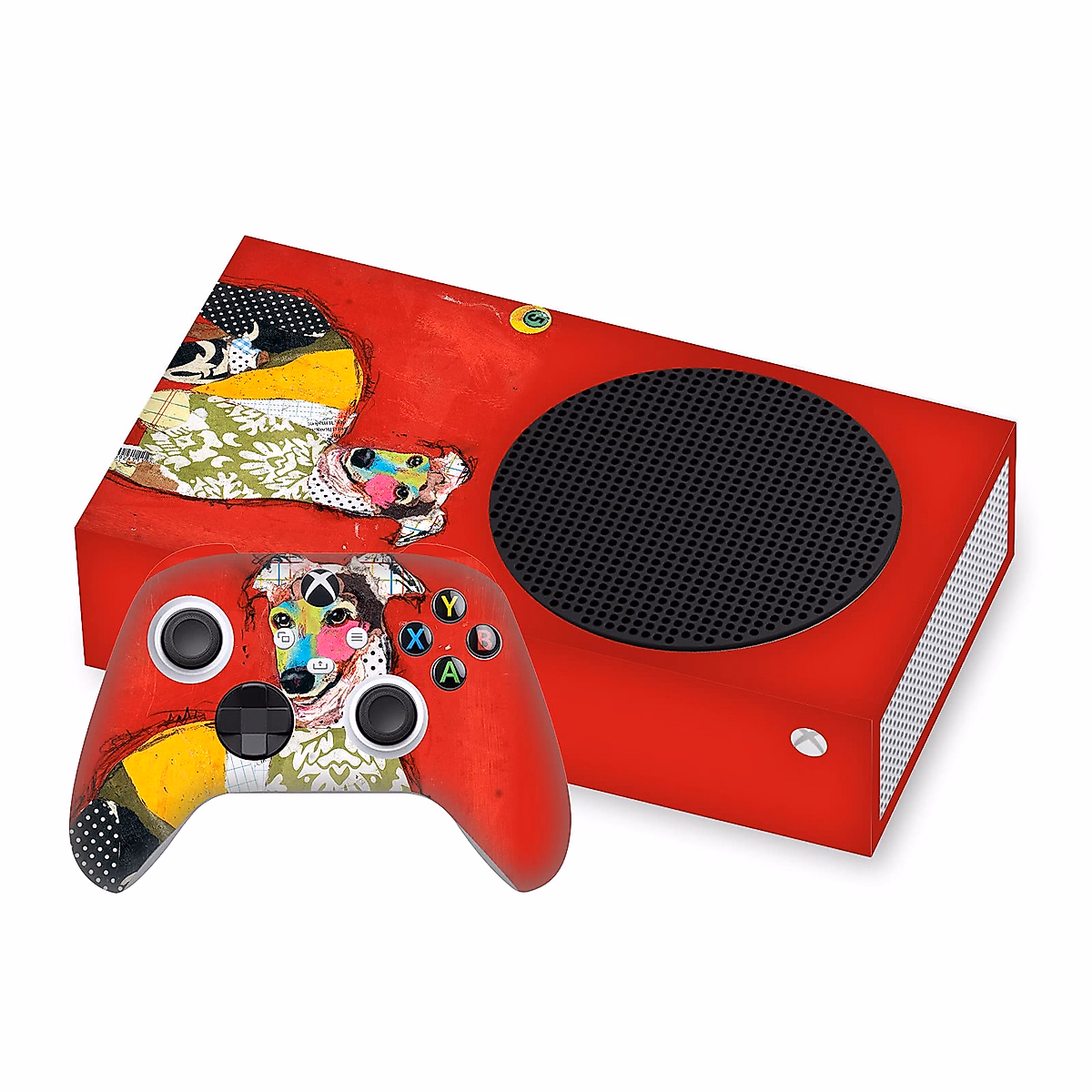 Head Case Designs Officially Licensed Michel Keck Greyhound Art Mix Vinyl Sticker Gaming Skin Case Cover Compatible with Xbox Series S Console and Controller Bundle