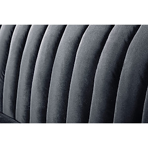 Iconic Home Kent Elegant Velvet Modern Contemporary Plush Cushion Seat Round Acrylic Feet Sofa, Grey