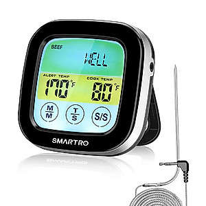 SMARTRO ST59 Digital Meat Thermometer for Oven BBQ Grill Kitchen Food Cooking with 1 Probe and Timer