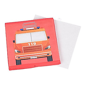 Clever Creations Collapsible Storage Organizer, Perfect Vehicle Themed Toy Chest for Storing Books, Shoes, Games and More, Fire Truck