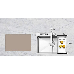 EPHome Extra Large Multipurpose Silicone Nonstick Pastry Mat, Heat Resistant Nonskid Table Mat, Countertop Protector, 23.6''x15.75'' (XL, Taupe)