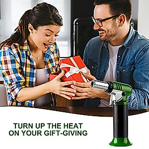 Koackl Butane Torch with Fuel Gauge, Refillable Kitchen Torch Lighter with Safety Lock and Adjustable Flame, One-handed Operation Blow Torch for Creme Brulee, BBQ(Butane Gas Is Not Included)