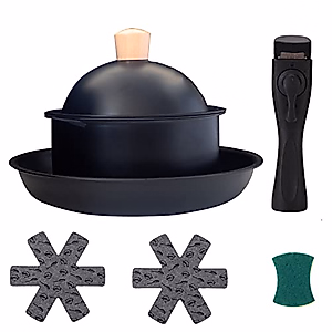 Xeeyaya 7 Pieces Nonstick Pot and Pan set with Removable Handle,Detachable Kitchen cookware sets,Stackable Pots And Pans Set Dishwasher safe for Induction Gas RVs Camping