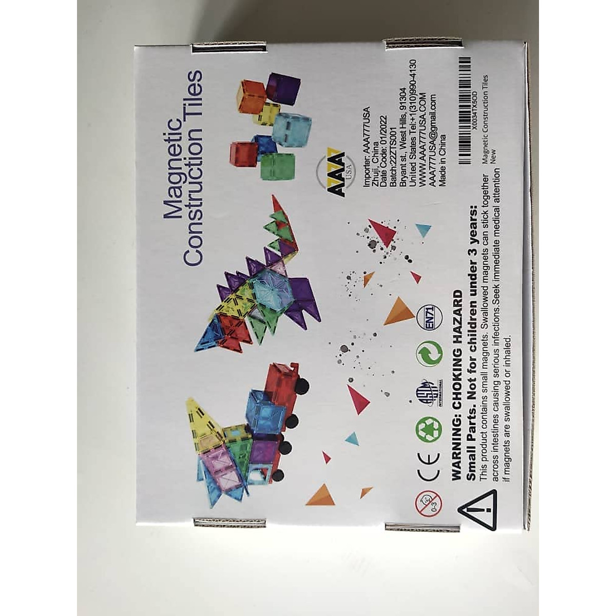 AAA777USA Magnetic 3D Building Block Tiles Learning and Educational Stem Toys for Kids, Toddlers Boys & Girls, Develops Creativity and Motor Skills – 102 Pcs Set