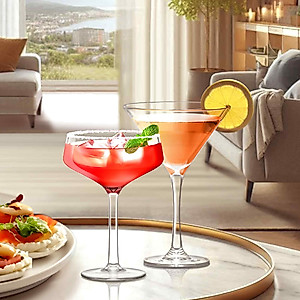 Amazing Abby - Courtney - 12-Ounce Plastic Coupe Glasses (Set of 6), Martini Glasses, Champagne Saucers, Reusable, BPA-Free, Shatter-Proof, Dishwasher-Safe, Perfect for Poolside, Outdoors, and More