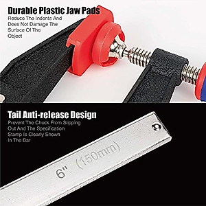 WORKPRO 6-Inch Steel Bar Clamps Set, 2-pack Quick-Release Clutch Style Bar Clamps, 600 Lbs Load Limit, for Woodworking, Metalworking, and DIY